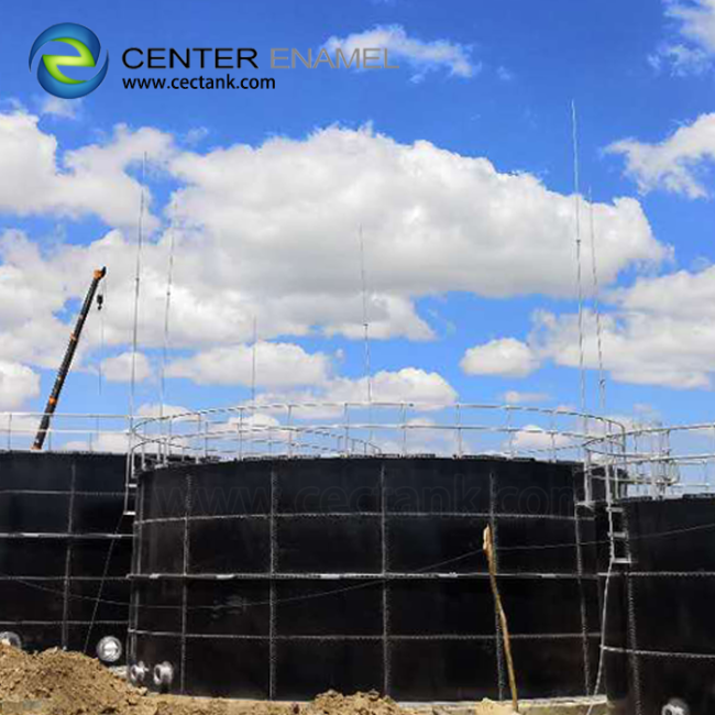 Glass-Fused-to-Steel bolted chemical tanks For wastewater treatment 