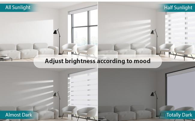 50mm 75mm Double Layer Blackout Zebra Blinds Fabric No Light Leakage  3