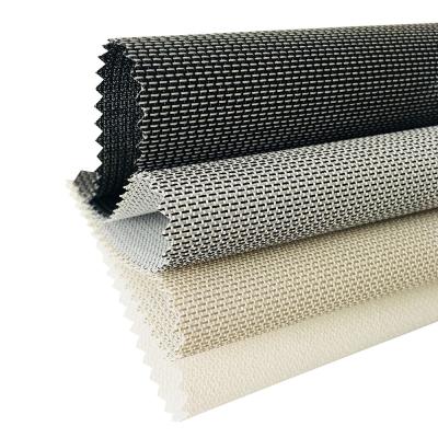 China 3% Openness Cortinas Y Persianas Polyester Sunscreen Fabric PVC Roll Up Blinds for sale