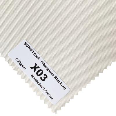 China Shades Blinds PVC Plus Fiberglass Blackout Curtain Fabric Roll For Curtain for sale