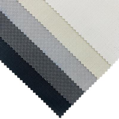 China 1% 3% 5% Openness Polyester Pvc Sunscreen Fabric Fireproof Waterproof For Solar Blinds for sale