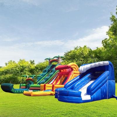 China Commercial Outdoor Amusement Park PVC Inflatable Bounce House with Slide Obstacle Course for sale