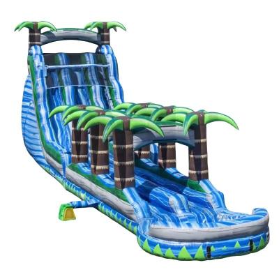 China Shipping Way By Sea and Air Commercial Grade Inflatable Bouncy Castle Tropical Water Slide for sale