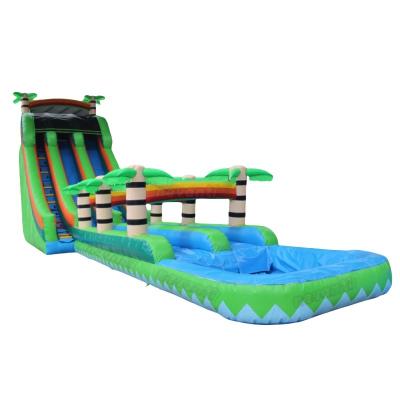 China Green Large Inflatable Water Slide with Pool The Perfect Addition to Your Outdoor Space for sale
