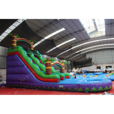 Cina Giganti Commerciali Bambini scivolo gonfiabile con piscina 18ft Affitti commerciali in vendita