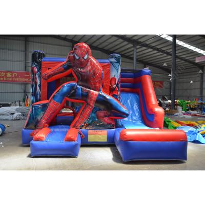 中国 スパイダーマン バウンサー 子供のための充気城 パーティ ジャンピング ロゴ カスタム ロゴ 印刷 販売のため