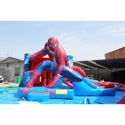 中国 スパイダーマン バウンサー 子供のための充気城 パーティ ジャンピング ロゴ カスタム ロゴ 印刷 販売のため
