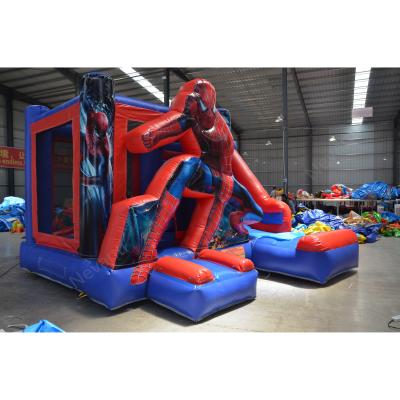 中国 スパイダーマン バウンサー 子供のための充気城 パーティ ジャンピング ロゴ カスタム ロゴ 印刷 販売のため