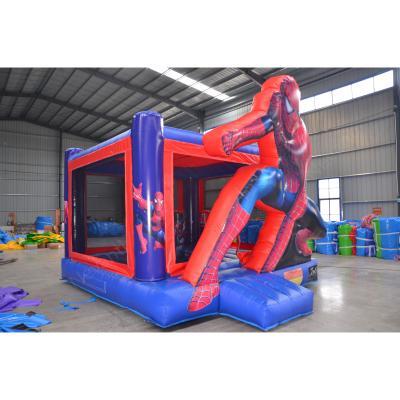 中国 スパイダーマン バウンサー 子供のための充気城 パーティ ジャンピング ロゴ カスタム ロゴ 印刷 販売のため