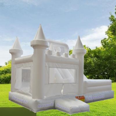 China Unisex Inflatable White Bouncy Castle for Kids' Birthday Party Mini Moon Bounce House for sale