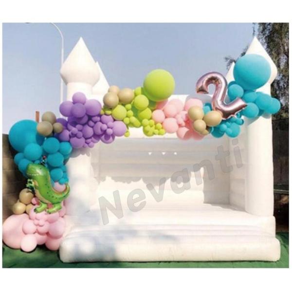 Quality White Bouncy Castle Inflatable Moon Jumping Bounce House for Commercial Party for sale