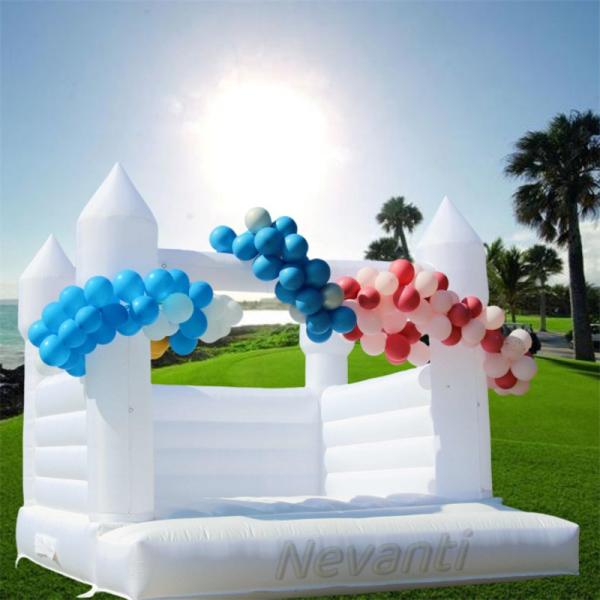 Quality White Bouncy Castle Inflatable Moon Jumping Bounce House for Commercial Party for sale