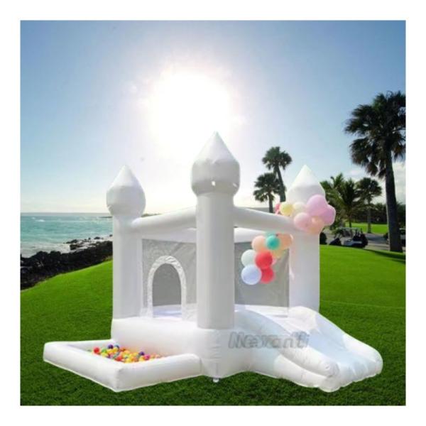 Quality White Bouncy Castle Inflatable Moon Jumping Bounce House for Commercial Party for sale