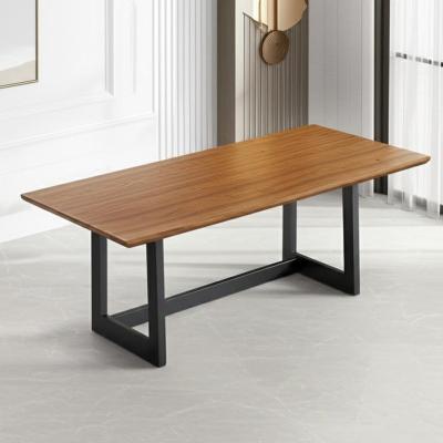 Cina Tavolo da pranzo in legno moderno nordico rettangolare per ufficio domestico personalizzato in vendita