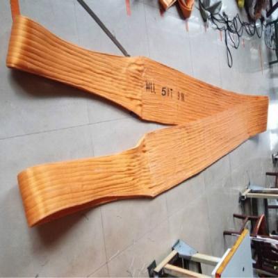 China 100Ton Heavy Duty Polyester Flat Eye Flat Lifting Strap CE Certified for sale