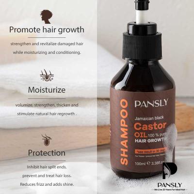 China Shampoo para crescimento capilar com óleo de rícino preto Pansly para queda de cabelo à venda