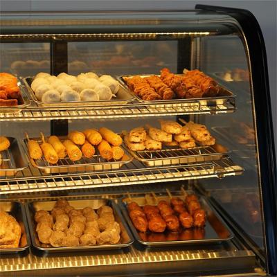 China Counter Top Front Curved Glass Cake Display Fridge 100L for sale