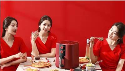 中国 Trivetの赤いデジタル タッチ画面のスマートな5L深い空気フライ鍋 販売のため