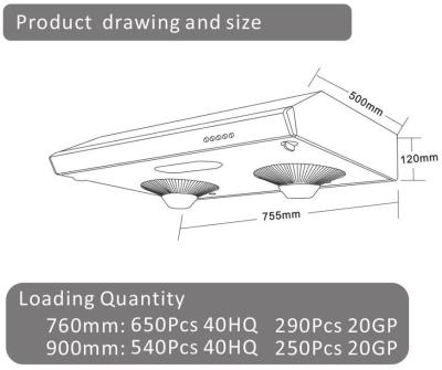 Cina Fornello esile fissato al muro Hood Twin Motor Black 220V - 240V di acciaio inossidabile in vendita
