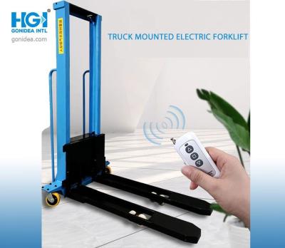 China Lifting Equipment 1ton Remote Small Telescopic Poratble Forklift For Sale for sale