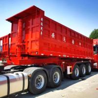 China Rollover Dump Semi Trailer Box Type Self Unloading for sale