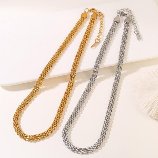 Quality Wholesale Fashion New Products Unique Design Snake Skin Pattern Stainless Steel Necklace PVD 14K Jewelry Necklace for sale