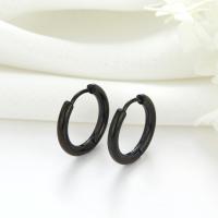 Quality 16mm Gun Black Plated Huggie Wholesale Stainless Steel Huggie Hoop Earrings for sale