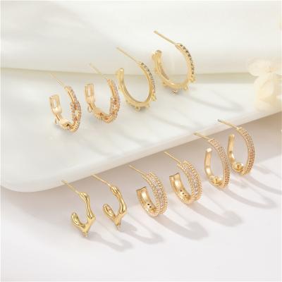 China Factory Direct Sales 925 Silver Needle Zircon Earrings Fashionable Women's Earrings DIY With Hanging Earrings Accessories for sale