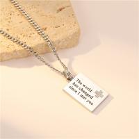 Quality Fashionable Stainless Steel Jewelry Necklace Engraved Letters Charm Stainless for sale
