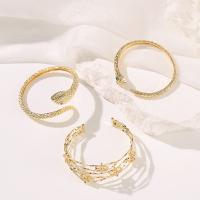 Quality Latest Fashion Jewelry Round Shape Two Knots 14K Gold Plated Bangle for sale