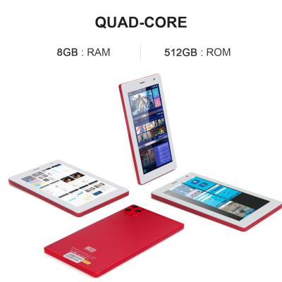 China C idea 7 Inch Tablet PC 8GB RAM 512GB ROM Quad Core Processor Dual Camera WiFi/BT for Teens with Case CM513 (red） for sale