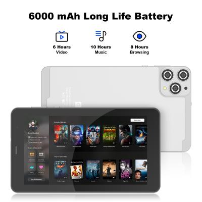 중국 C idea 7인치 와이파이 태블릿 (케이스 포함) 8+256GB 저장 공간 쿼드 코어 프로세서 600x1024 IPS 터치스크린 CM516 실버 판매용