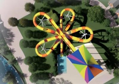 China Flower Shaped Water Park Water Slide Anti Aging 12-18m Height for sale