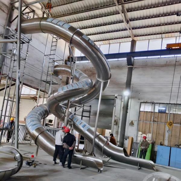 Quality Amusement Park Stainless Steel Water Slide Weather Resistant 6m3/H for sale