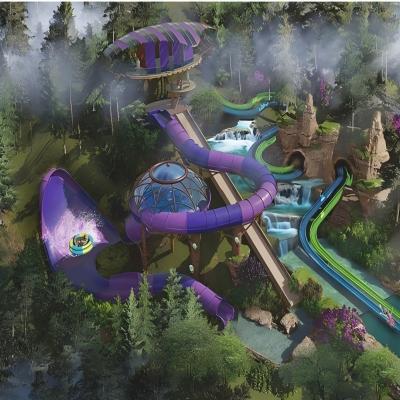 China Sky Spin Combo Water Slide Vortex Bowl Giant Wave Wall Water Slide for sale