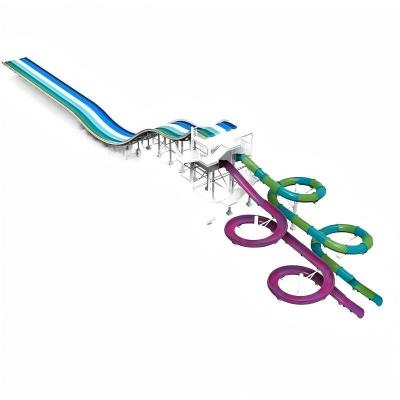 China Six Parallel Double Spiral Aqua Park Water Slide Combined 7-10m for sale