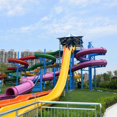 China Small High Speed Water Park Slide Double Spiral Combined for sale