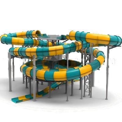 China Double Helix Giant Beast Bowl Combo Water Slide Aqua Park Slide for sale