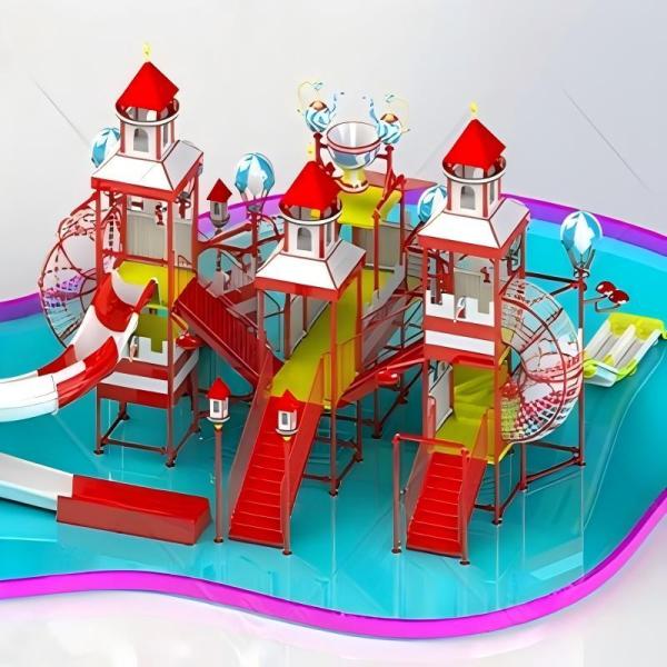 Quality British Court Water Slide House Aqua Park 9m Height 320m2 for sale
