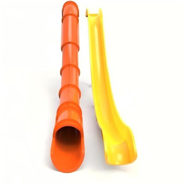 Quality Dual Lane Combined Stainless Steel Water Slide Cannon Barrel / Sled Slide 5m for sale