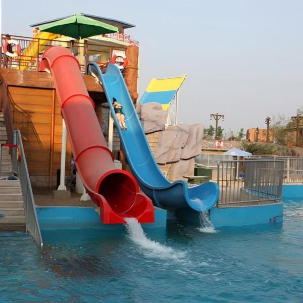 Quality Cannon Barrel / Sled Swimming Pool Slide Dual Lane 5m Height For Water Park for sale