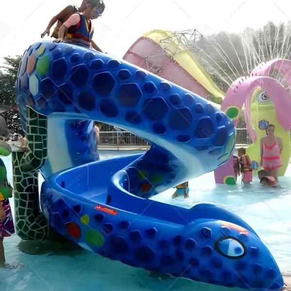 Quality Snake Rotating Swimming Pool Slide Corrosion Resistant For Aqua Park for sale