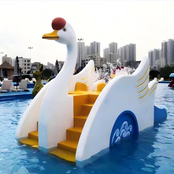 Quality Swan Shape FRP Outdoor Swimming Pool Slide Scratch Resistant for sale