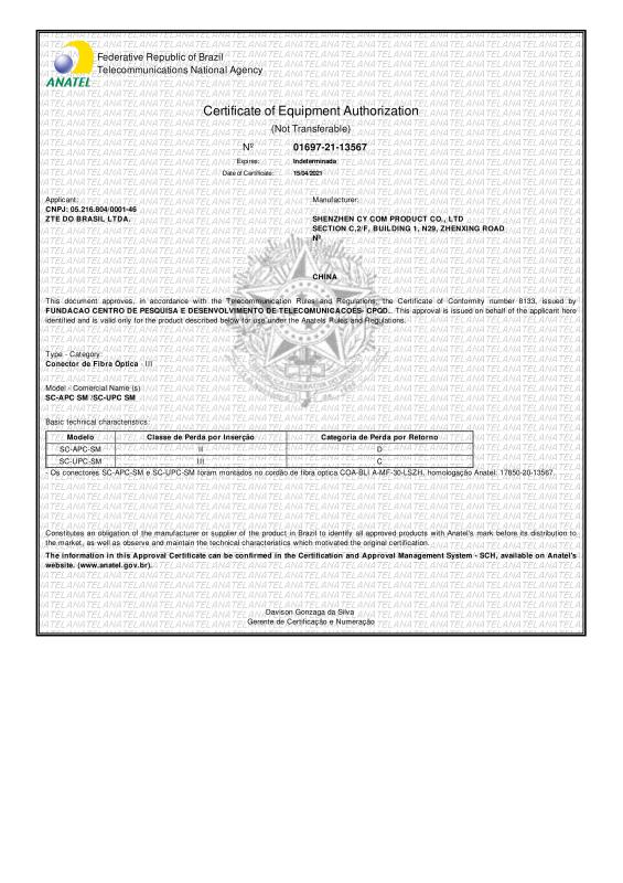 ANATEL - Shenzhen CY COM Product Co., Ltd