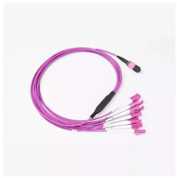 중국 광섬유 패치 코드 점퍼 탈출 케이블 공장은 LC에 대한 MPO에게 12F 24F 핵심 OM3을 공급합니다 판매용