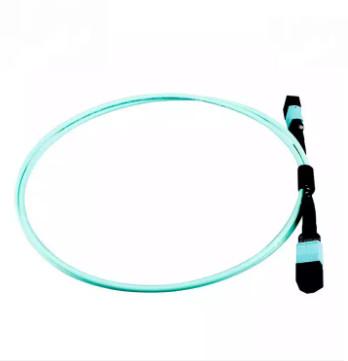 China OM4 MM  LSZH optic fiber suppliers MPO to MPO trunk cable Fiber optic patch cord  12 core MPO patch cord for sale