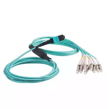 China 8 core male female OM3 MPO/MTP to LC Fiber Optic Patch Cord for sale