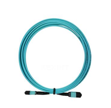 China MTP / MPO Multimode OM3 Fiber Optic Patch Cord Female / Male Fiber Optic Jumper for sale