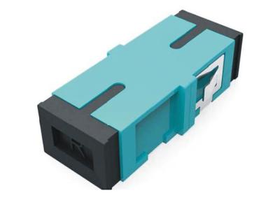 China ISO RoHS ABS / PBT Aqua Blue color OM3 SC Simplex MM fiber optic adapter for sale