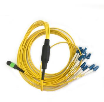 Cina Un connettore MPO di 12 cavi/giallo a fibra ottica del cavo toppa di UPC LC/UPC in vendita